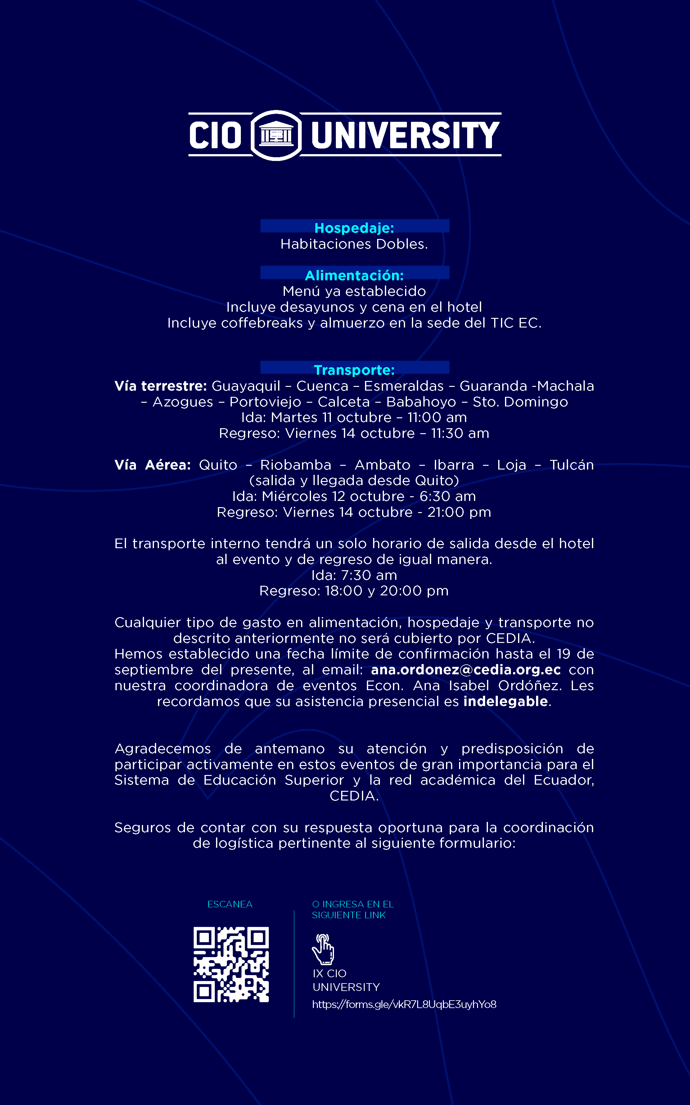 XI CIO UNIVERSITY - CEDIA